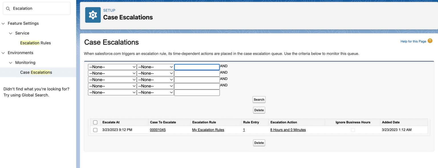 Case Escalation Rule - Apex Hours