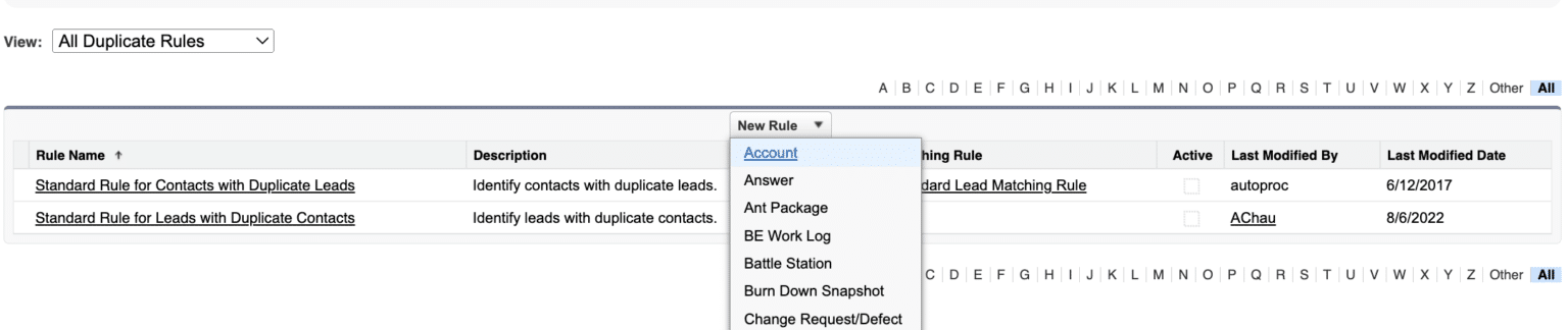 Duplicate Rules and Matching Rules in Salesforce - Apex Hours