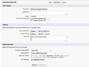 Duplicate Rules and Matching Rules in Salesforce - Apex Hours