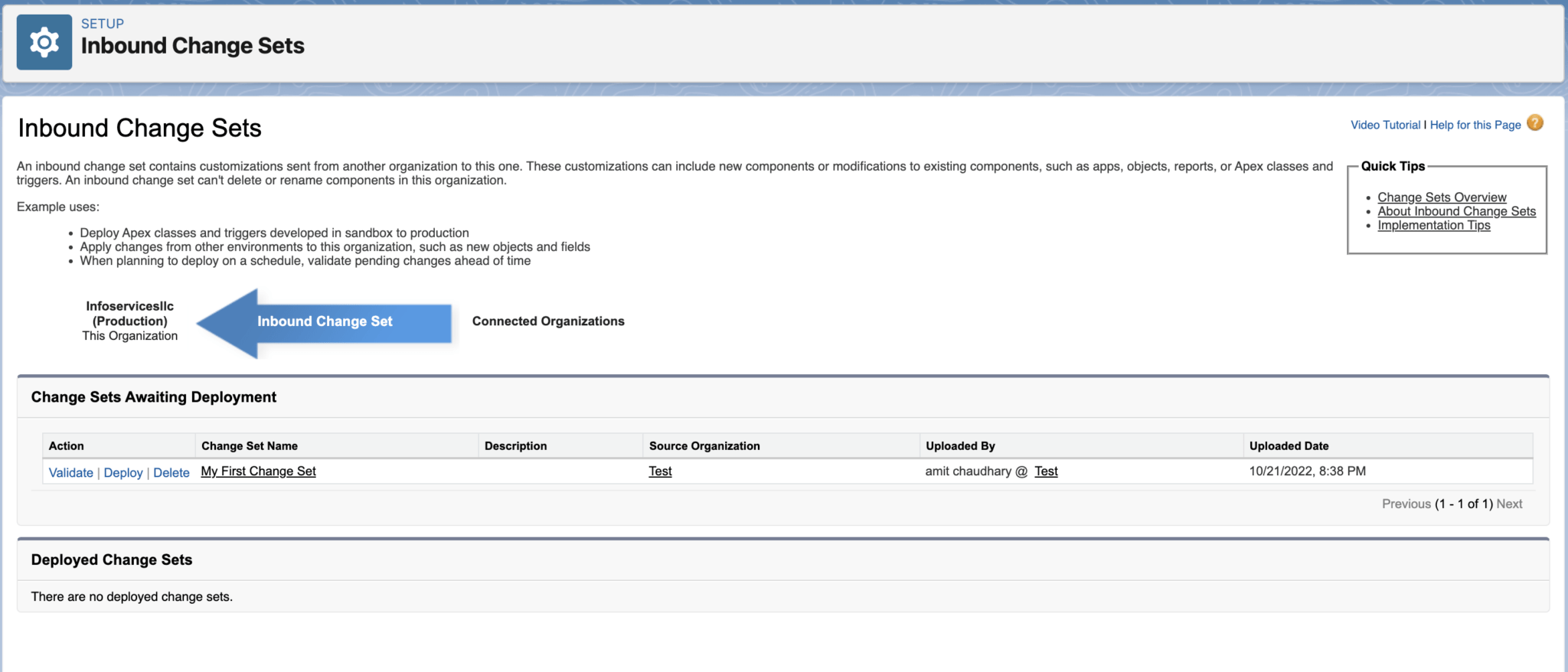 Deployment using change sets in Salesforce - Apex Hours