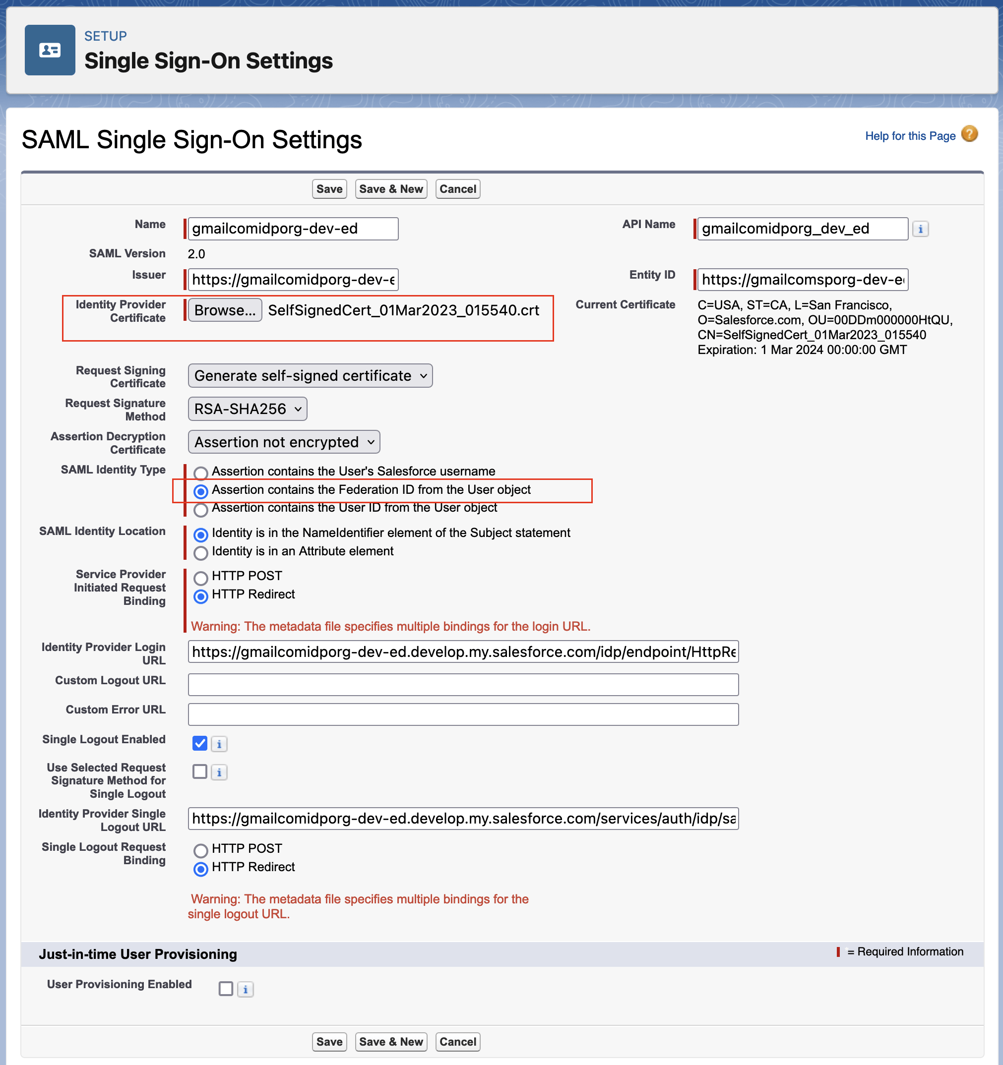 Single Sign on Between Two Salesforce Org - Apex Hours