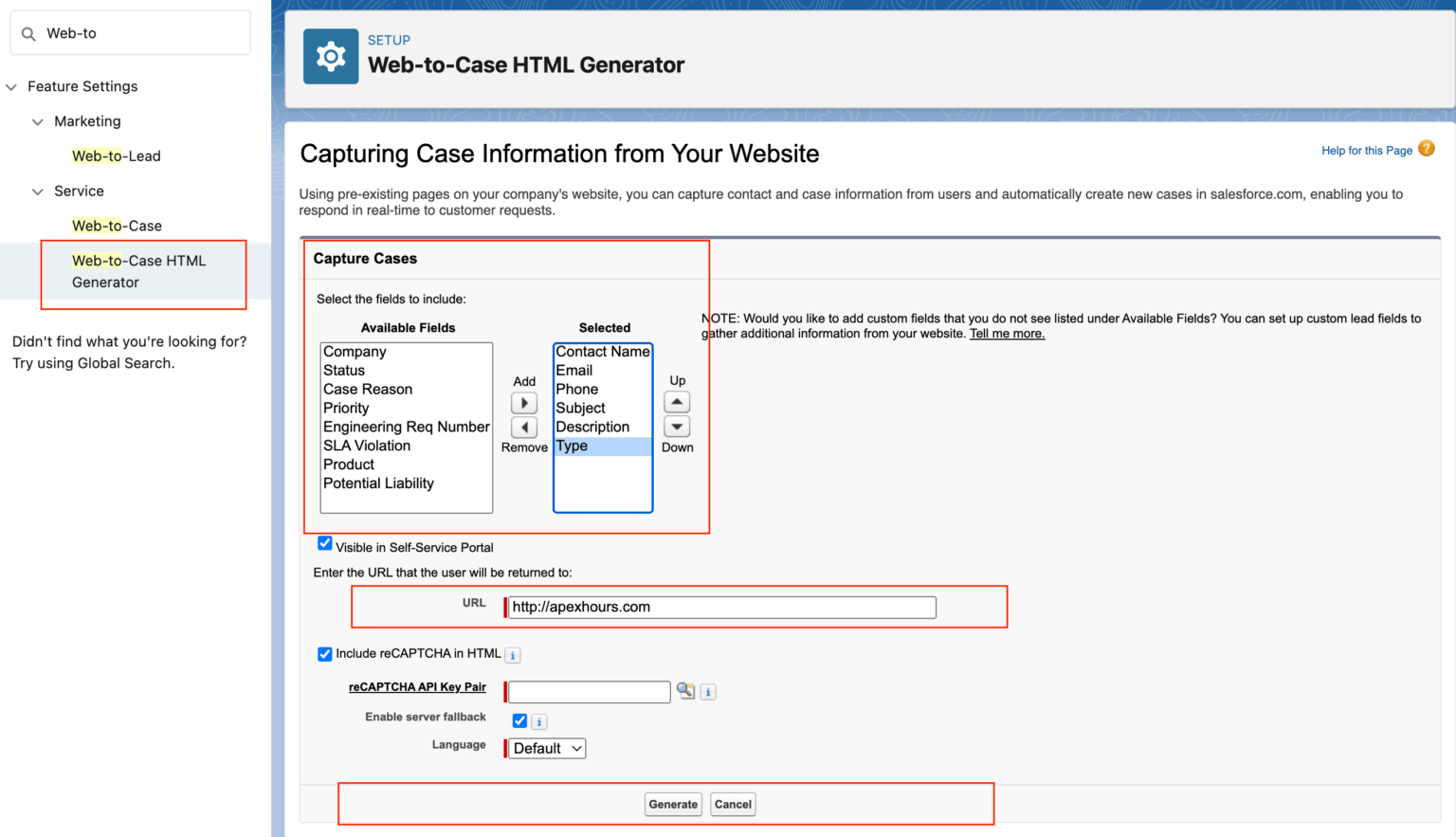 Web-to-Case in Salesforce - Apex Hours