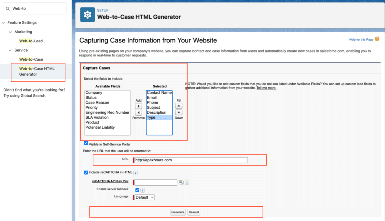 Web To Case In Salesforce Apex Hours