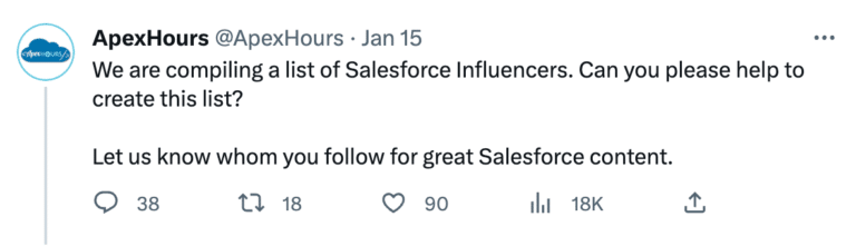 Salesforce Influencers - Apex Hours