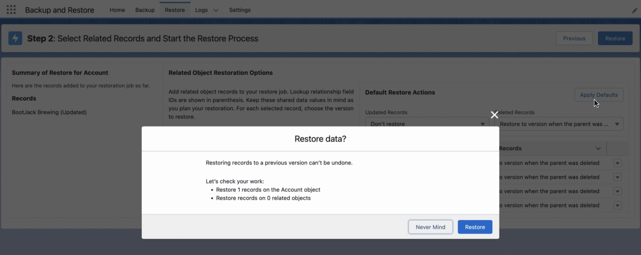 Salesforce Backup and Restore - Apex Hours