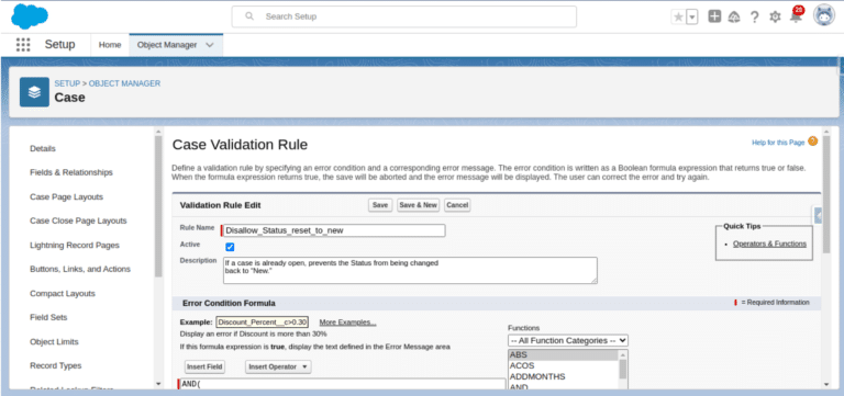 Validation Rules in Salesforce [With Examples] - Apex Hours