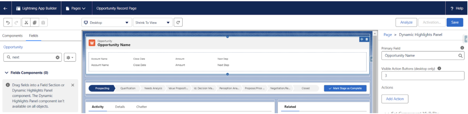 Dynamic Highlights Panel - Winter 25 release - Apex Hours