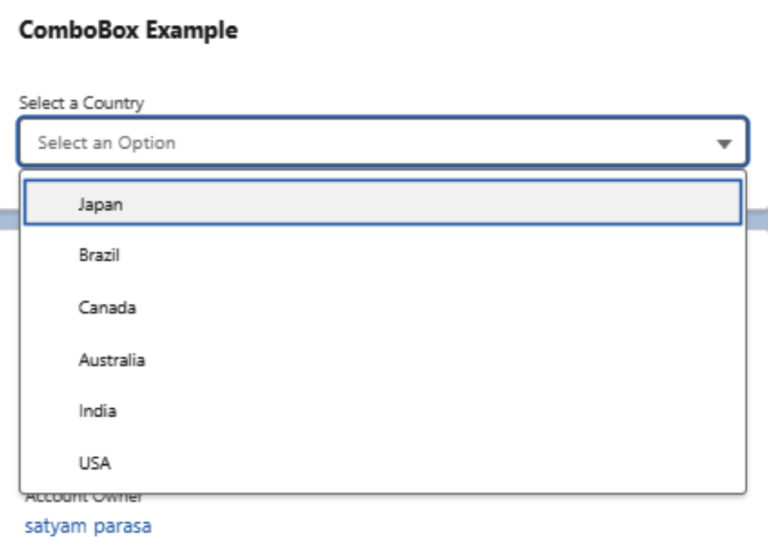 Lightning ComboBox in LWC (Lightning Web Component) - Apex Hours